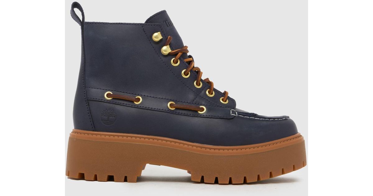 Timberland Stone Street Mid Boots in Blue | Lyst UK
