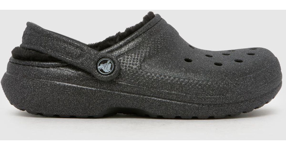 Crocs™ Classic Fuzz Lined Clog Sandals in Black | Lyst UK