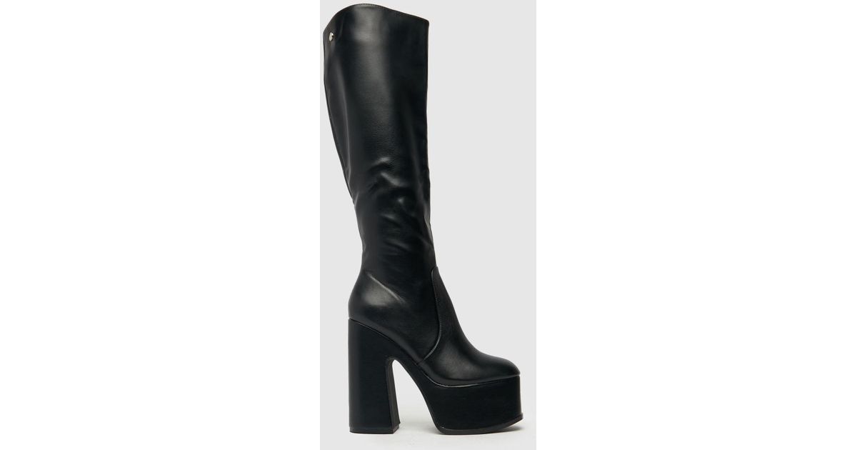 Shellys London Corrs Platform Knee Boots in Black | Lyst UK