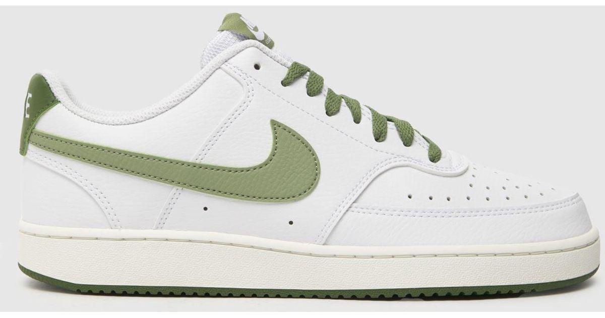 Nike Court Vision Trainers In White & Green for Men | Lyst UK