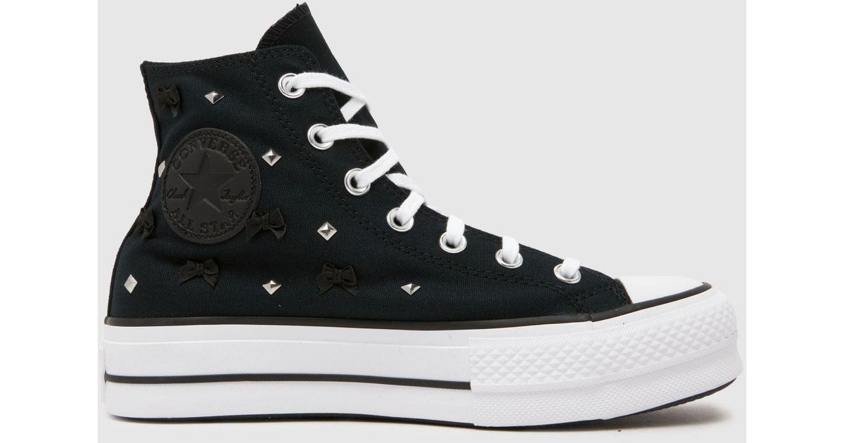 Converse All Star Lift Hi Stud Trainers in Black | Lyst UK