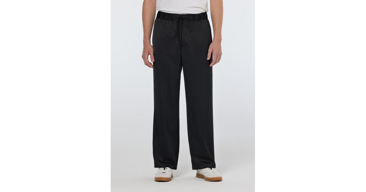 Scotch & Soda Heavy Satin Relaxed Fit Jogger Pants in Black for Men | Lyst