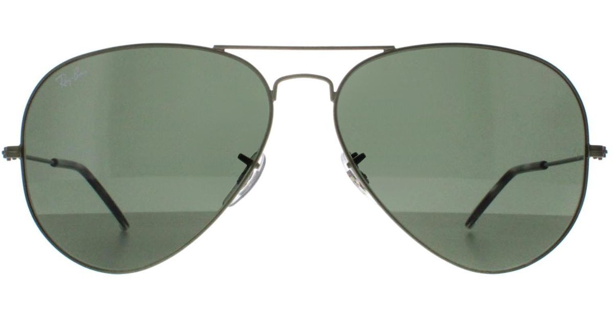 Ray-Ban Aviator Matte Transparent G-15 Rb3025 Material_Metal1 in Green ...
