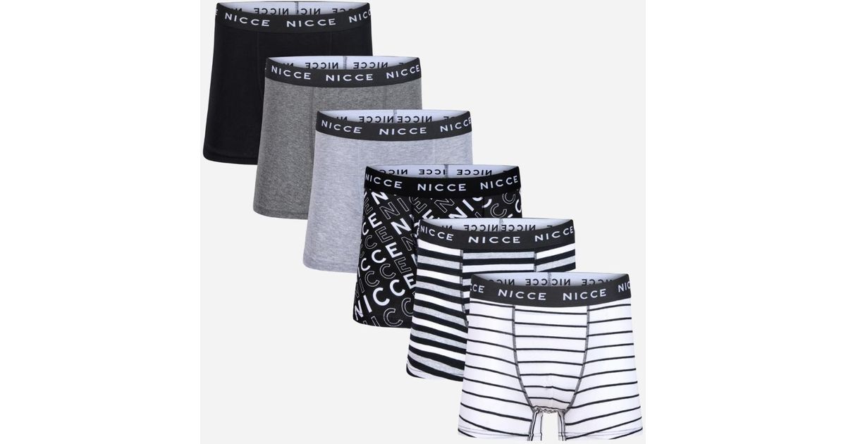 Nicce London Multi 7-Pack Cotton Rich Boxer Briefs With Logo Waistband ...