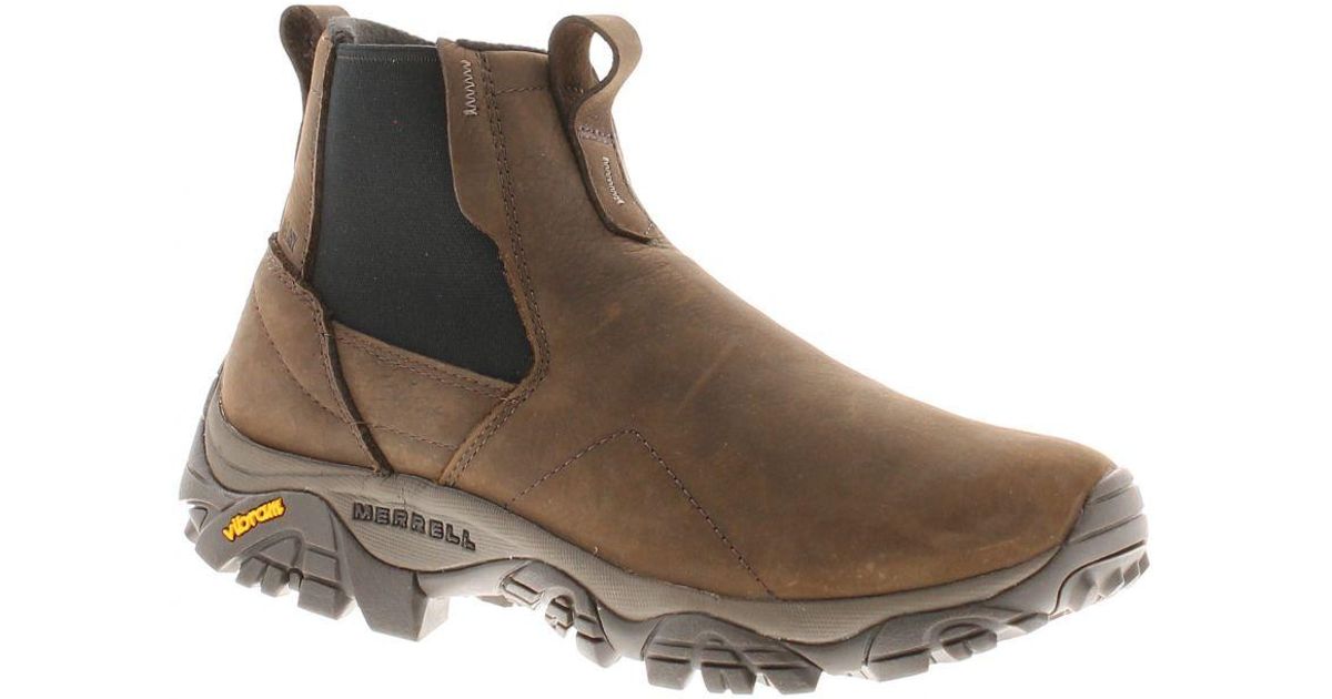 Merrell Waterproof Boots Moab Adventure Chelsea Leather Brown Leather ...