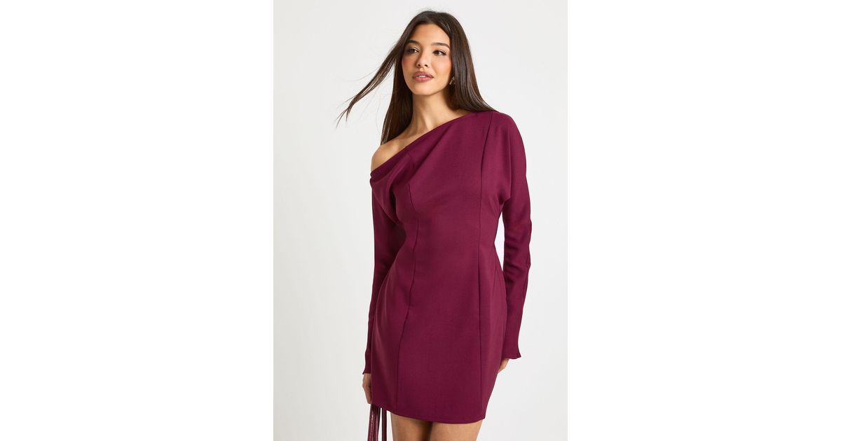 Boohoo Structured Bardot Mini Shift Dress | Lyst UK