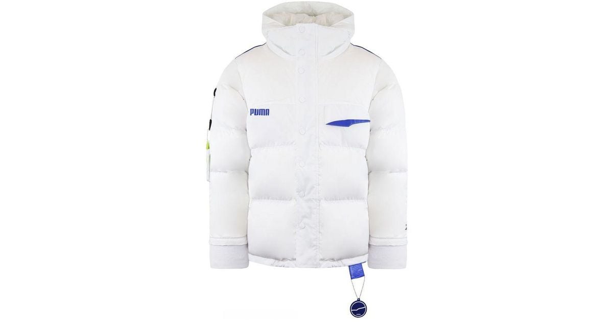 PUMA X Ader Error Long Sleeve Zip Up Down Puffer Coat in White for Men ...