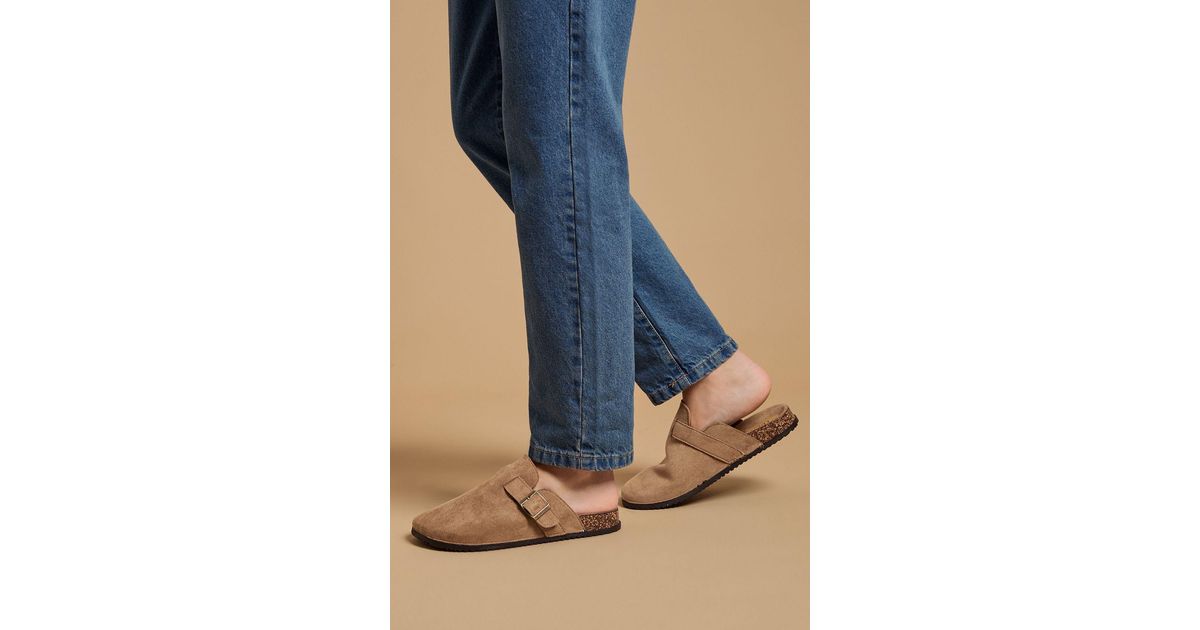 Oasis Jamie Faux Suede Closed Toe Footbed Flat Shoes in Blue | Lyst UK