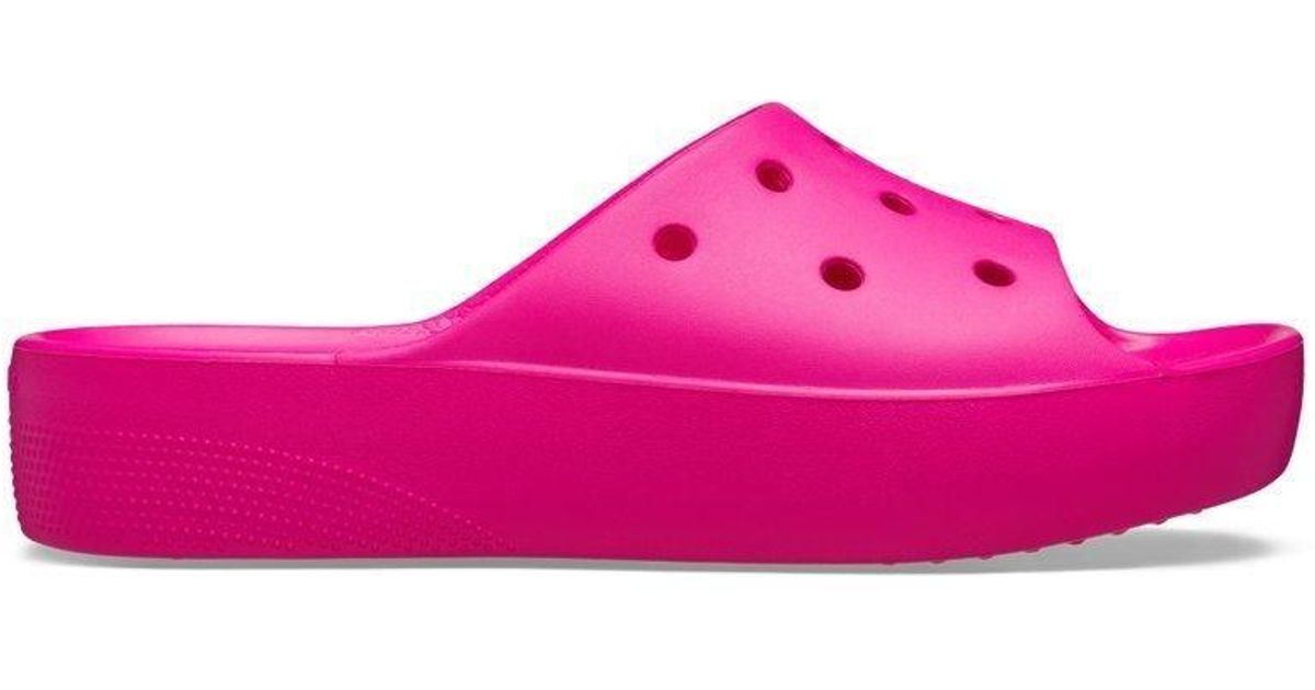 Crocs™ Classic Platform Slide Crush in Pink | Lyst UK