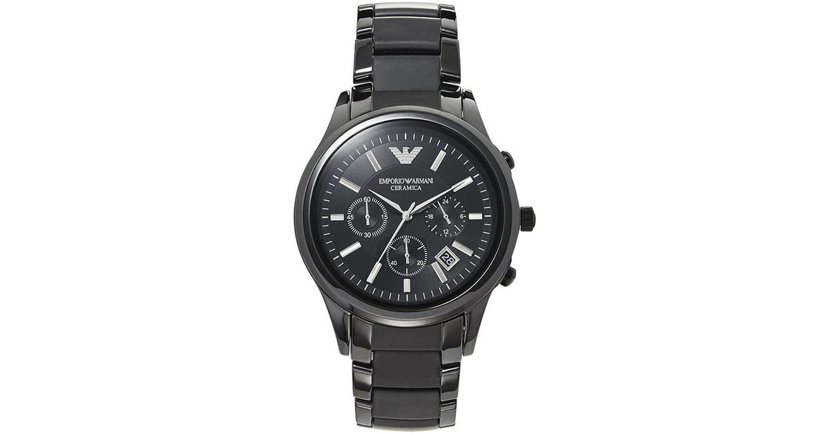 Emporio Armani Ar1452 Chronograph Watch Ceramica in Black for Men | Lyst UK