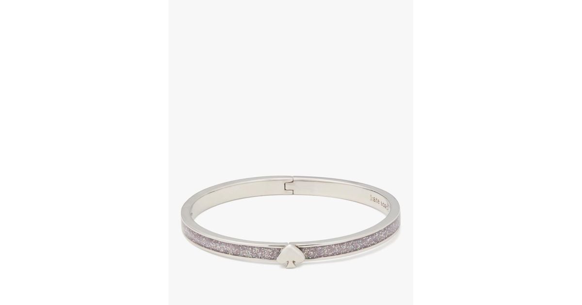 Kate Spade Glitter Thin Enamel Bangle in White | Lyst UK