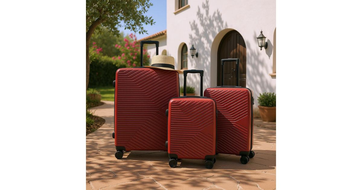 Infinity Leather Hardshell Suitcase Robust 8 Wheel Cabin Luggage Case ...