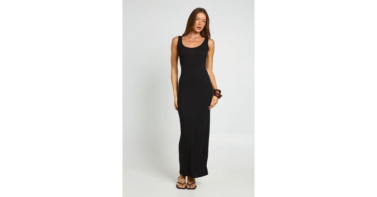 Boohoo Basic Jersey Scoop Neck Maxi Dress in Black | Lyst UK