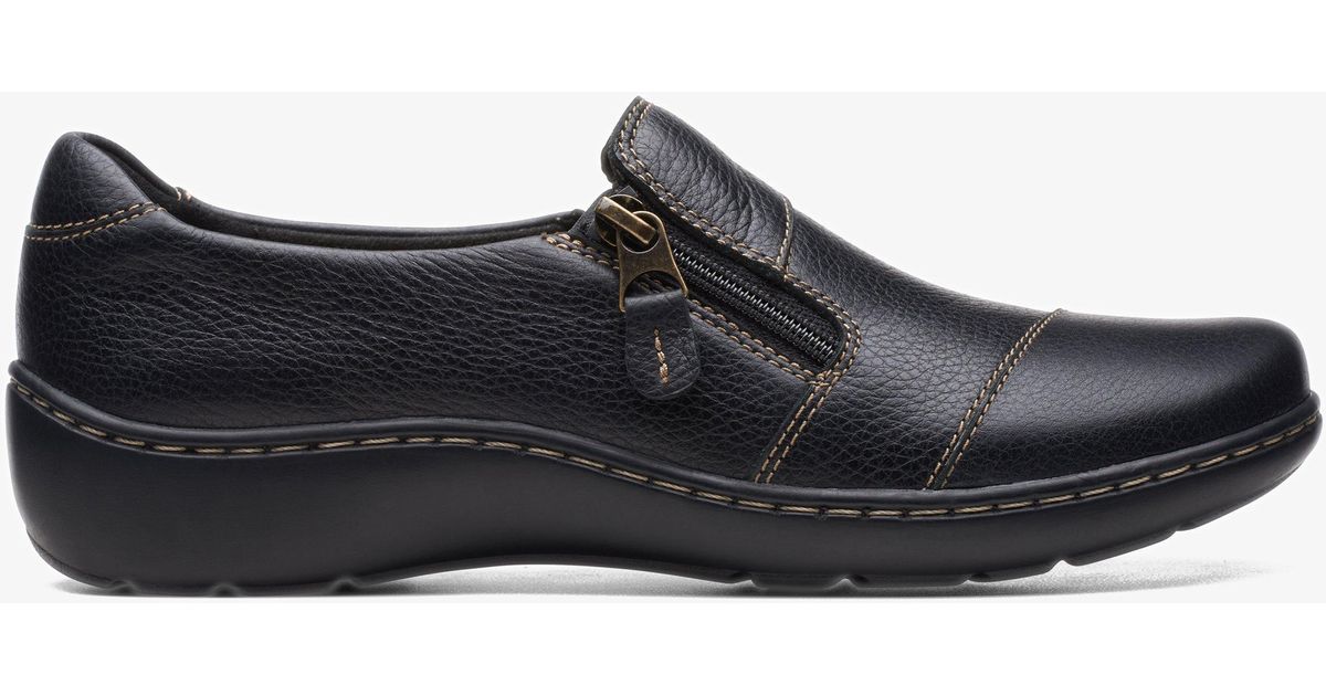 Clarks Cora Harbor Leather Shoes in Black | Lyst UK