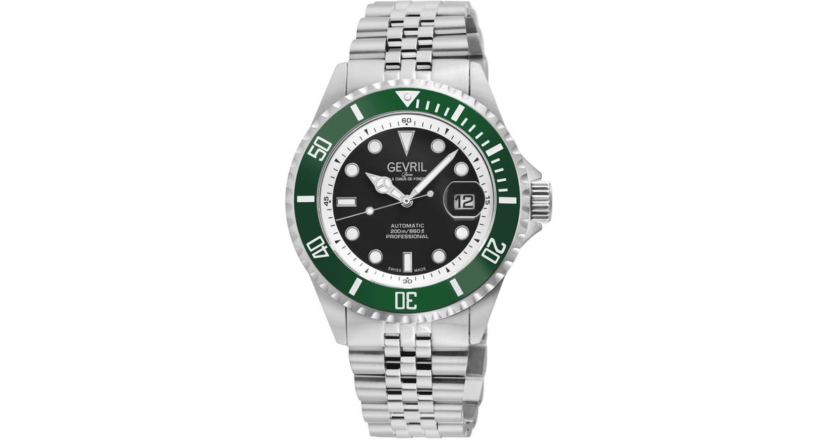 Gevril Wall Street Swiss Automatic Watch, Ss Case, Bezel, Enamel Dial ...
