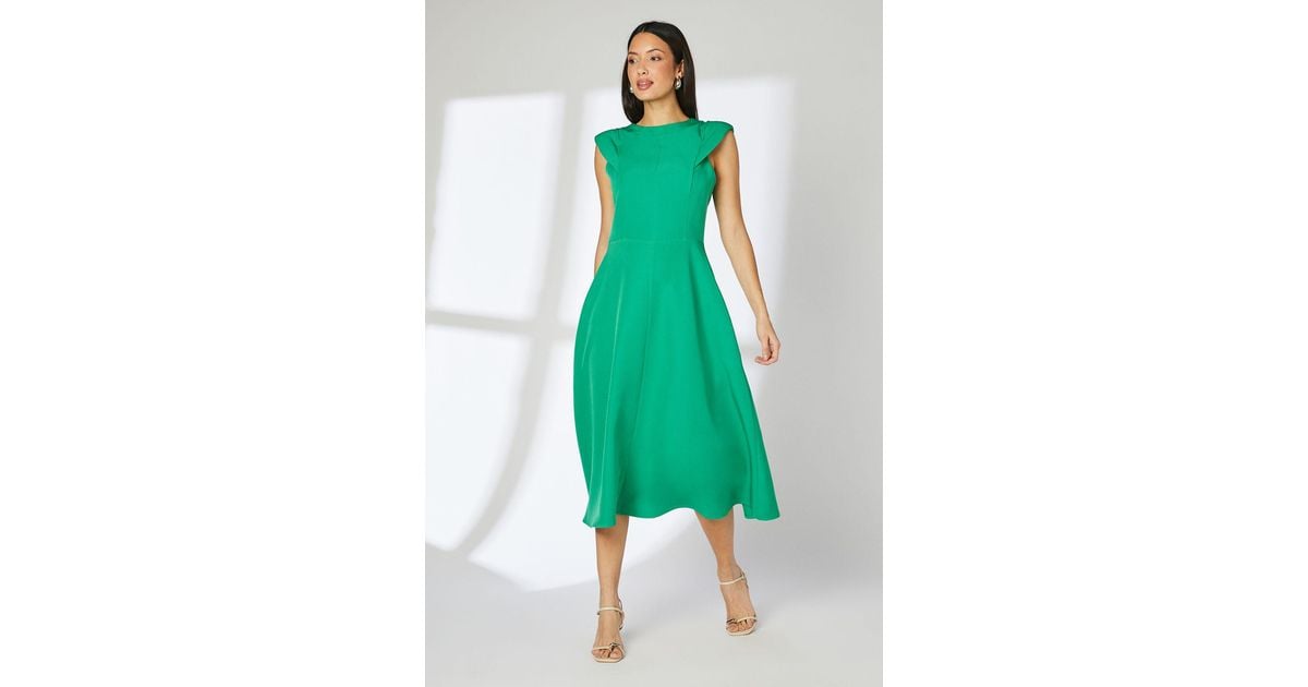 PRINCIPLES Structured Fit And Flare Midi Dress in Green | Lyst UK