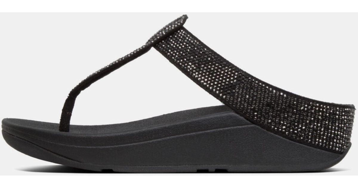 Fitflop Fit Flop Isabelle Toe Post Sandal in Black | Lyst UK