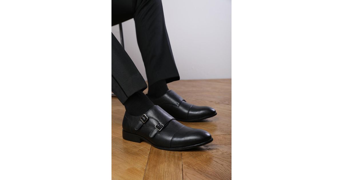 Where's That From Wheres 'Nick' Formal Keith Buckle Twin Monk Shoes in ...