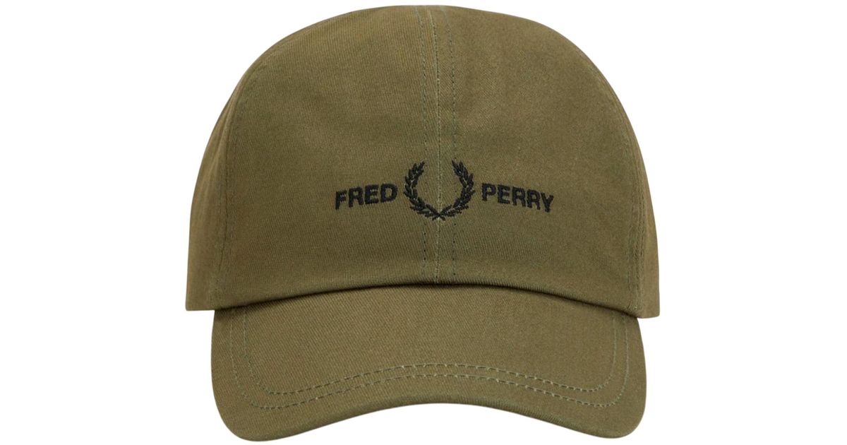Fred Perry Adult Classic Beaded Twill Baseball Cap Cotton in Green ...