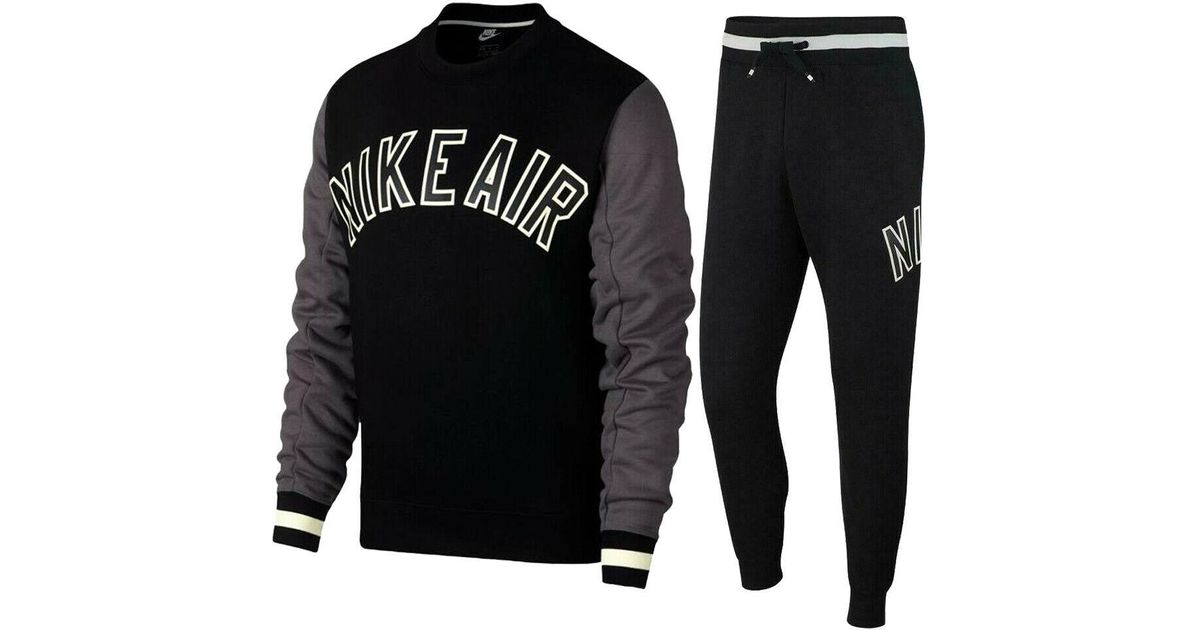 Nike Air Crew Neck Tracksuit in Black for Men | Lyst UK