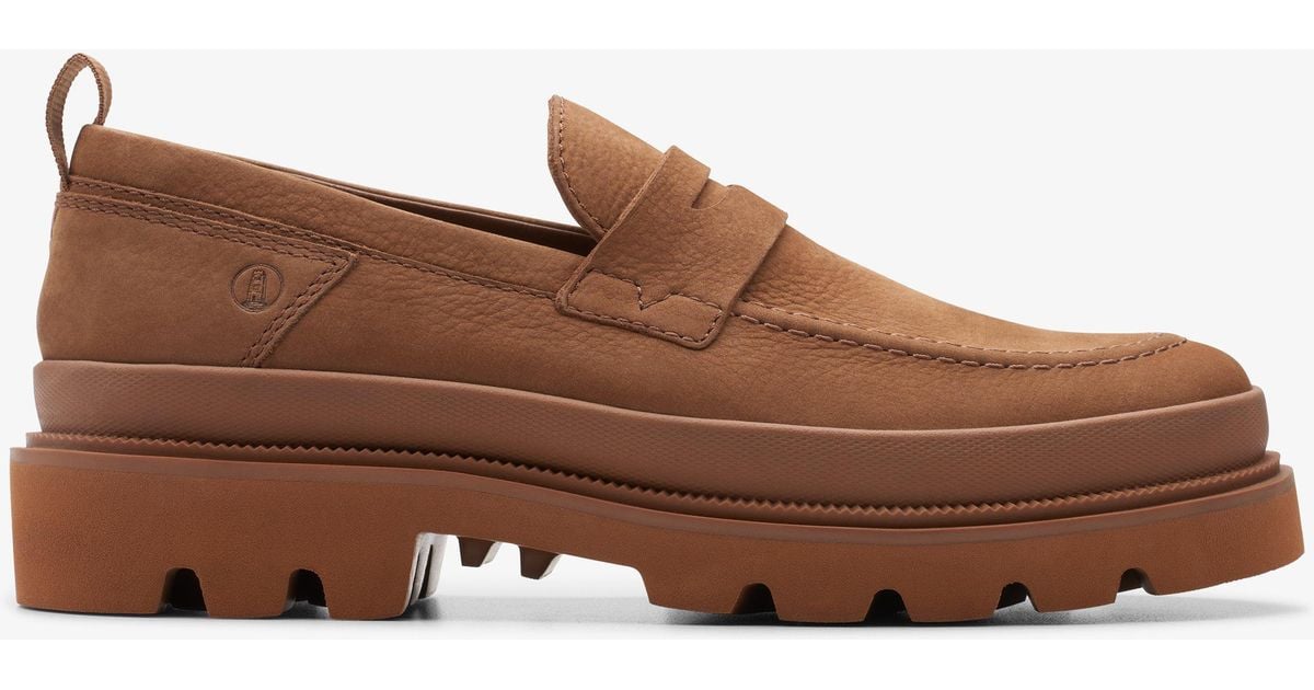 Clarks Badell Step Loafer Cola Nubuck Shoes in Brown for Men | Lyst UK