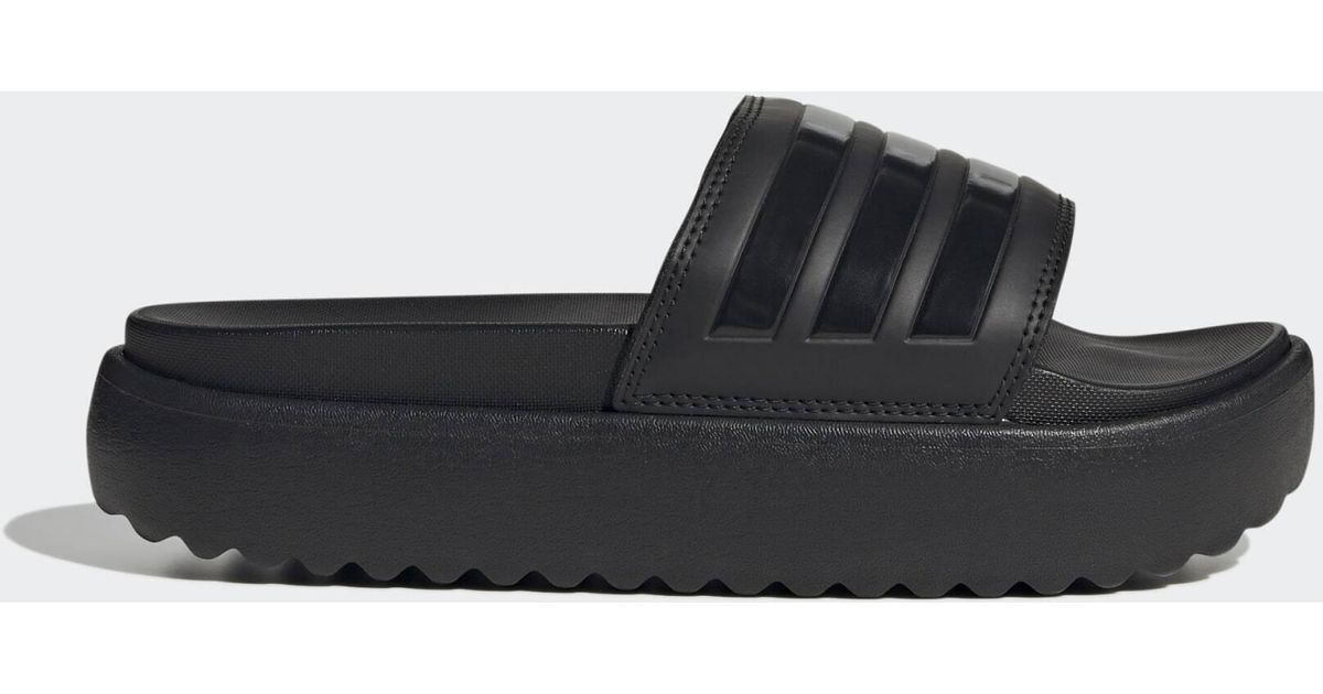 adidas Adilette Platform Slides in Black for Men | Lyst UK
