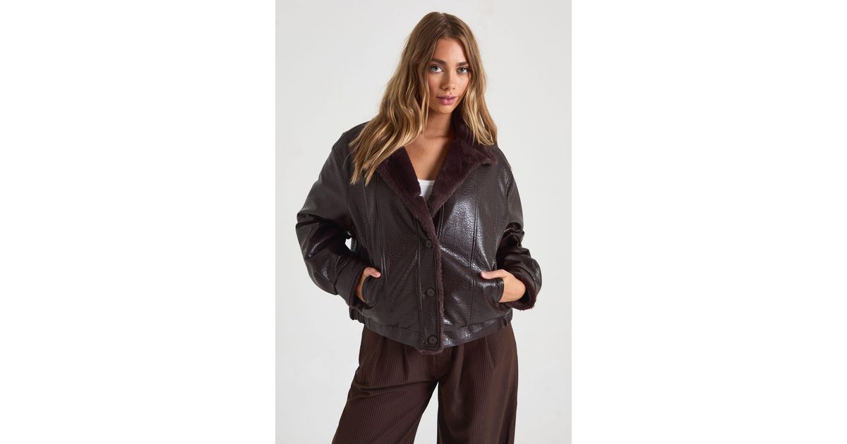 Boohoo Borg Lined Aviator in Black | Lyst UK