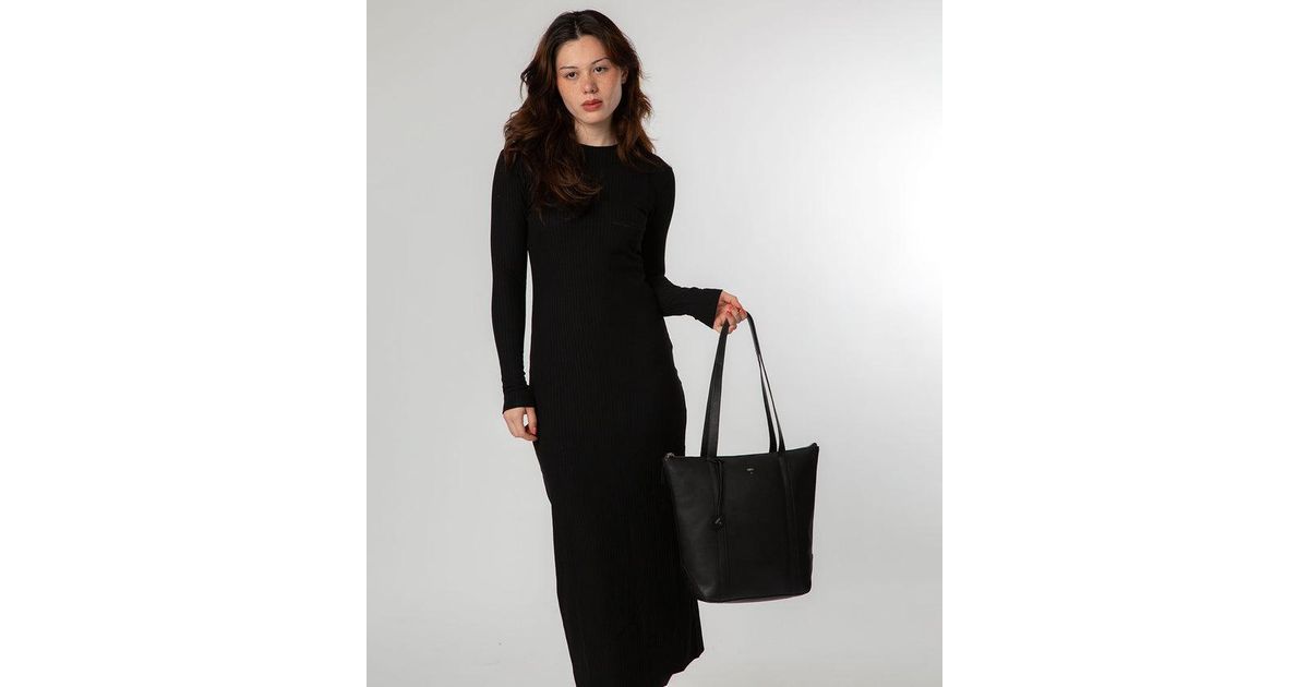 NiNa Amora 'Lara' Leather Tote Bag in Black | Lyst UK