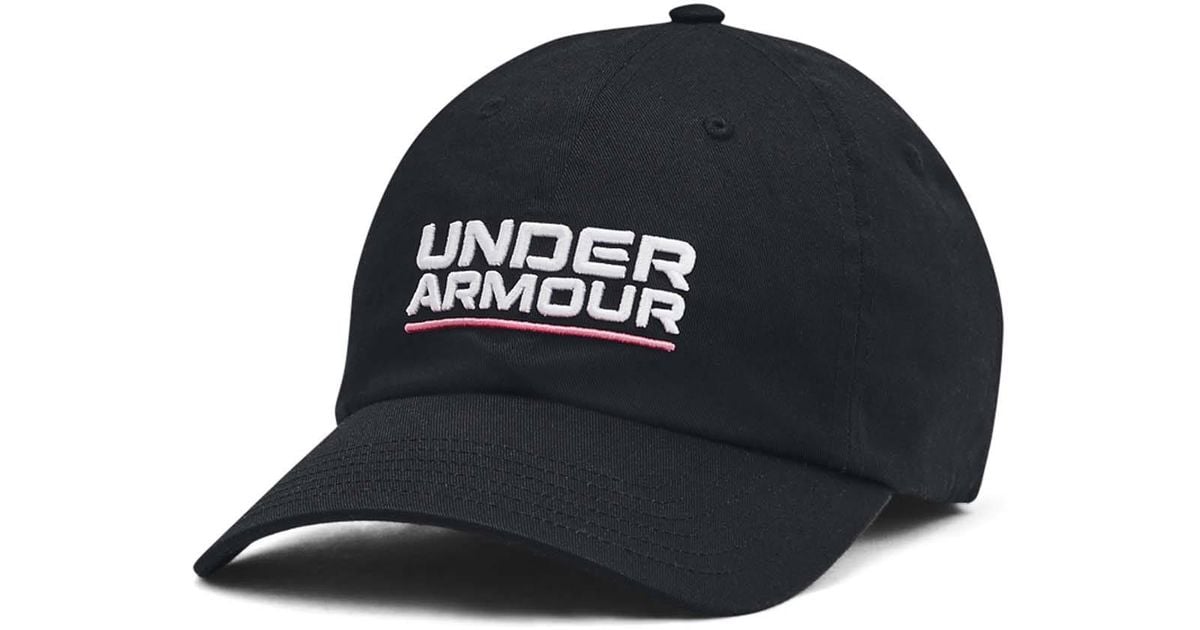 Under Armour Branded Adjustable Cap in Black for Men | Lyst UK
