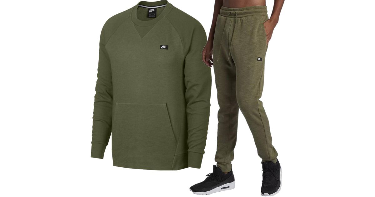 Nike Sportswear Optic Fleece Crew Tracksuit in Green for Men | Lyst UK