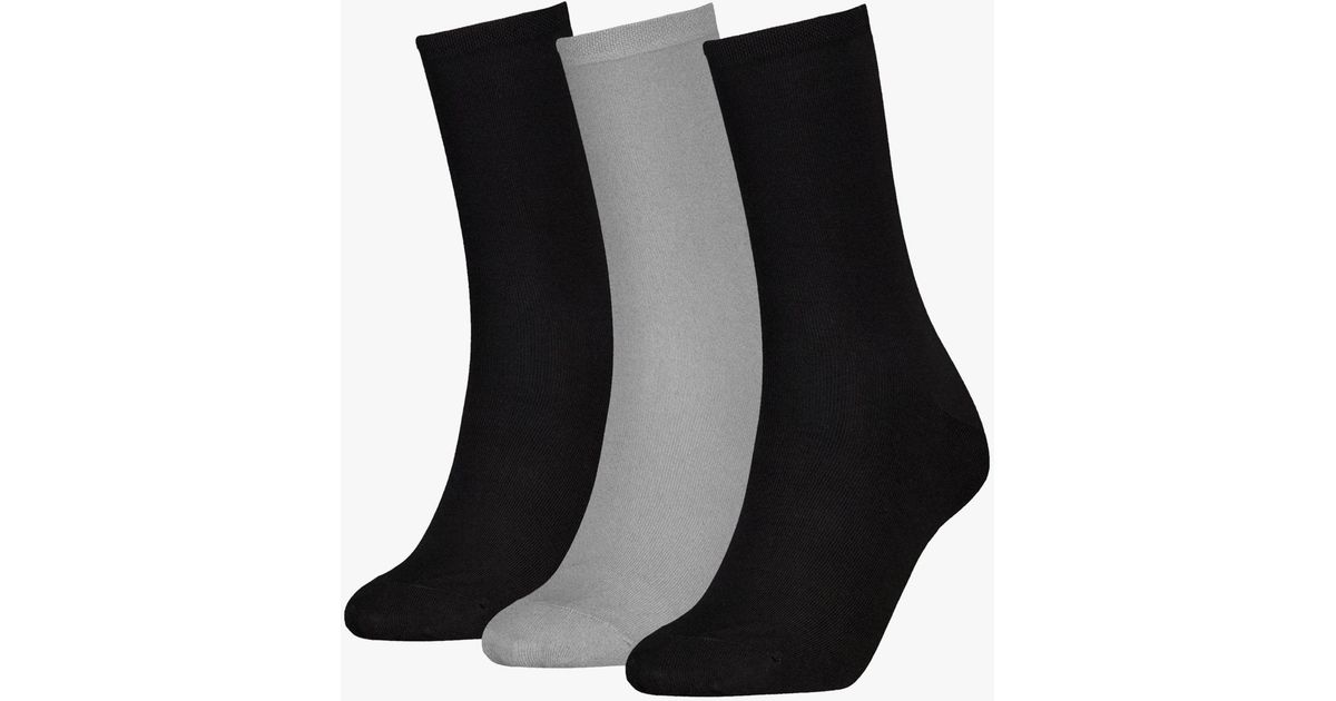 Calvin Klein 3 Pack Giftbox Lurex Socks Cotton in Black | Lyst UK