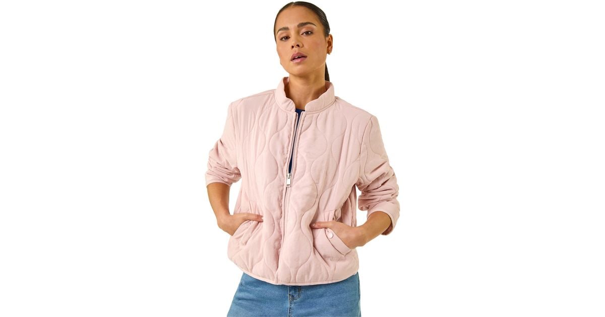 Roman Petite Quilted Puffer Jacket in Pink | Lyst UK