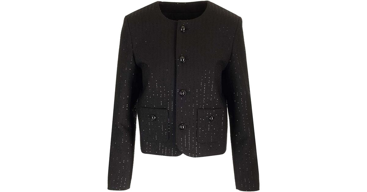 Celine Celine Chelsea Sequin Detailed Jacket in Black | Lyst UK
