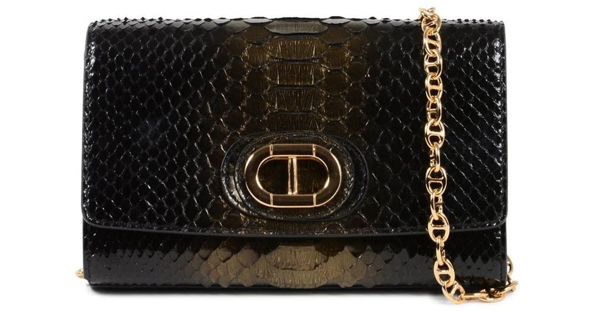 Dee Ocleppo Python Chain Strap Clutch in Black | Lyst UK