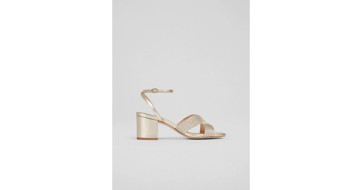 LK Bennett Fs Stella Rope Block Heel in Natural | Lyst UK