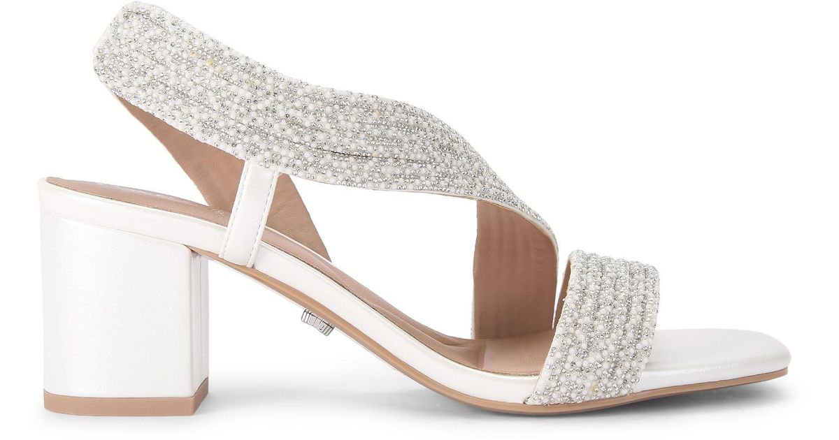 Carvela Kurt Geiger Gala Block Jewel 60 Sandals in White | Lyst UK