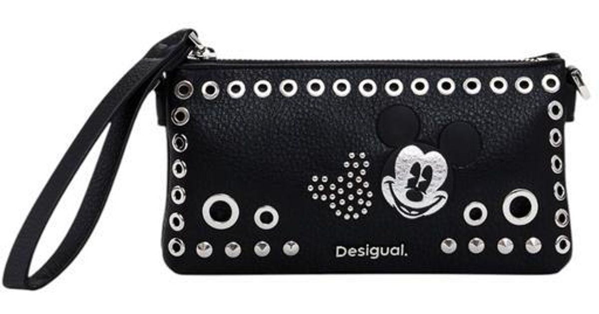 Desigual Mickey Mouse Studded Clutch Wallet in Black | Lyst UK