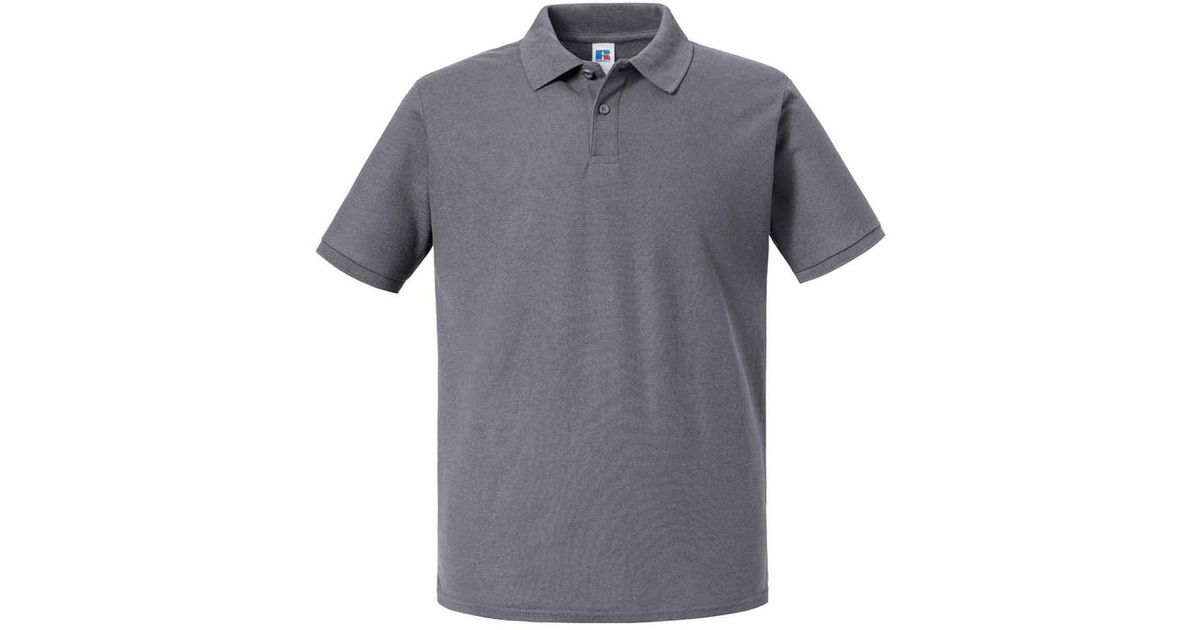 Russell Authentic Eco Piqué Polo Shirt (Convoy) in Grey for Men | Lyst UK