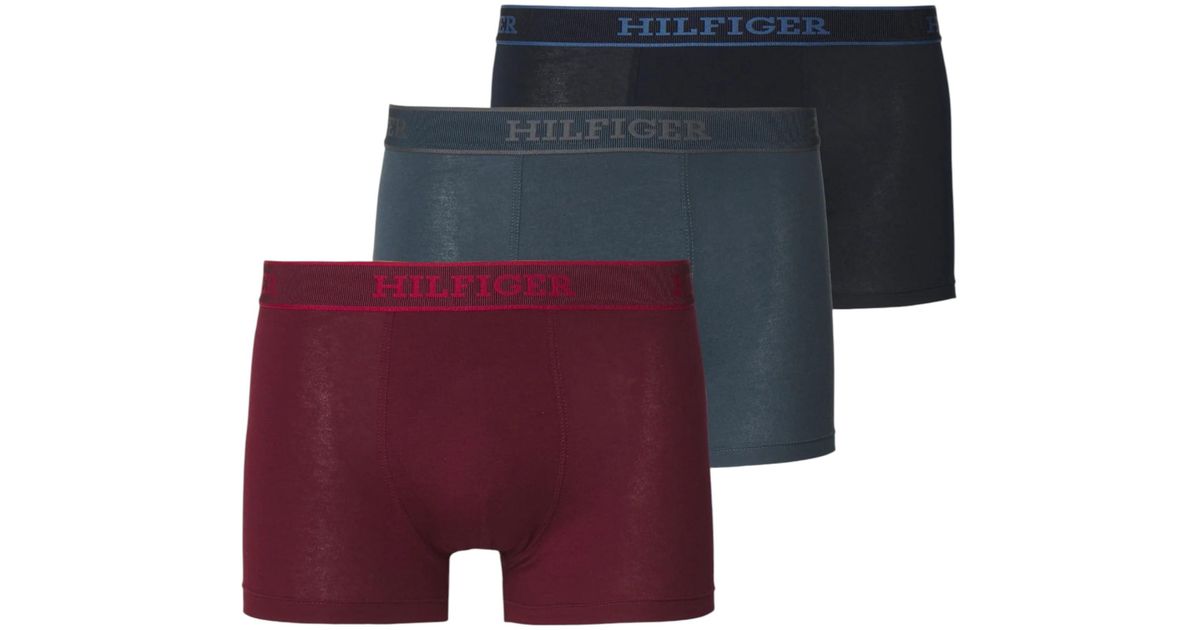 Tommy Hilfiger Trunks 3 Pack Monotype Repeat Logo Stretch for Men | Lyst UK