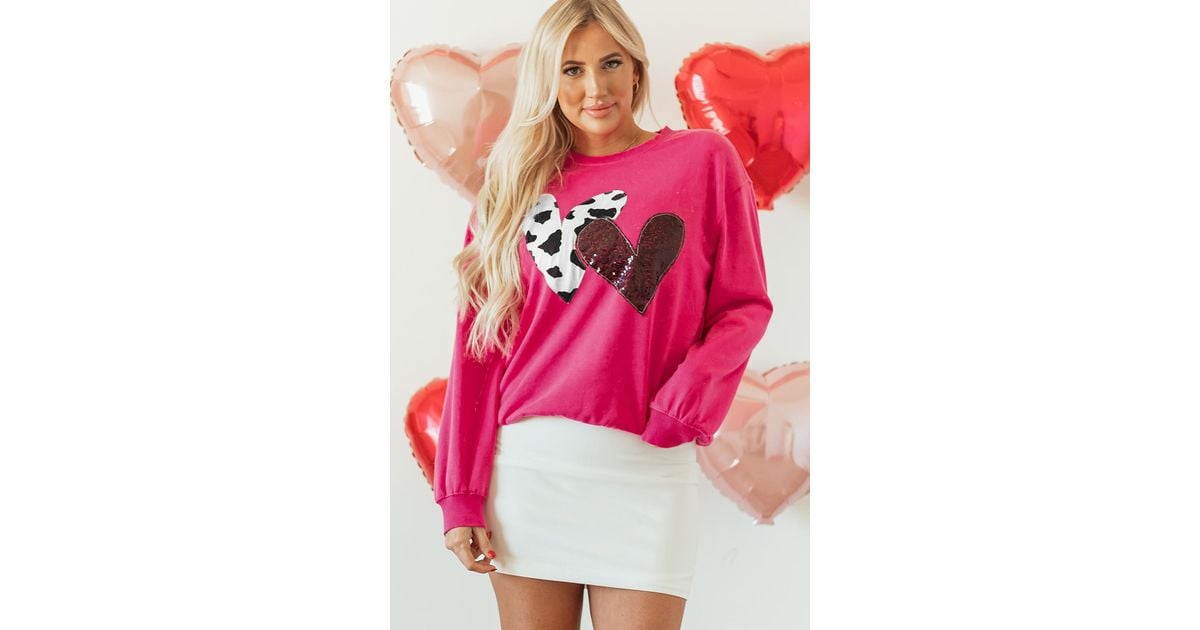 Everyday the Label Hearts Graphic Sweatshirt in Pink | Lyst UK
