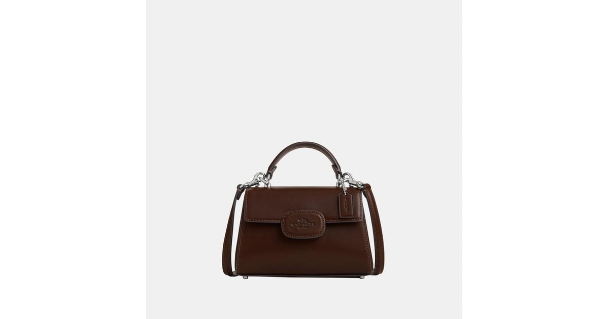 COACH Eliza Mini Top Handle With Leather Covered Closure in Brown | Lyst UK