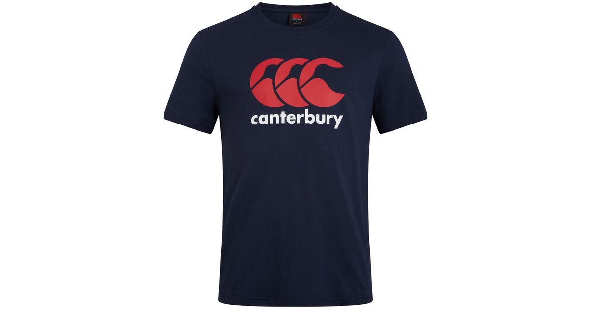 Canterbury Logo Cotton Blend T-Shirt in Blue for Men | Lyst UK