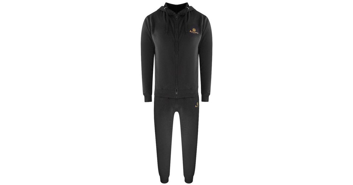 Aquascutum Zipped Tracksuit in Black for Men | Lyst UK