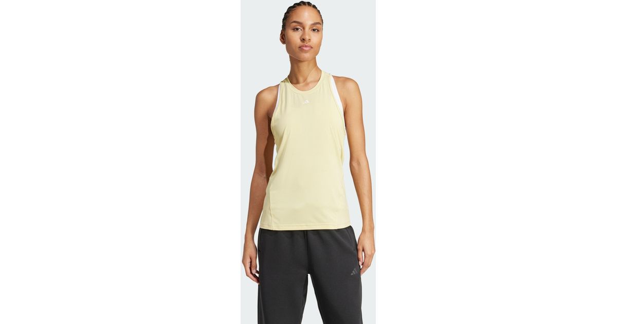 adidas Originals Designed For Training Tank Top in Natural | Lyst UK