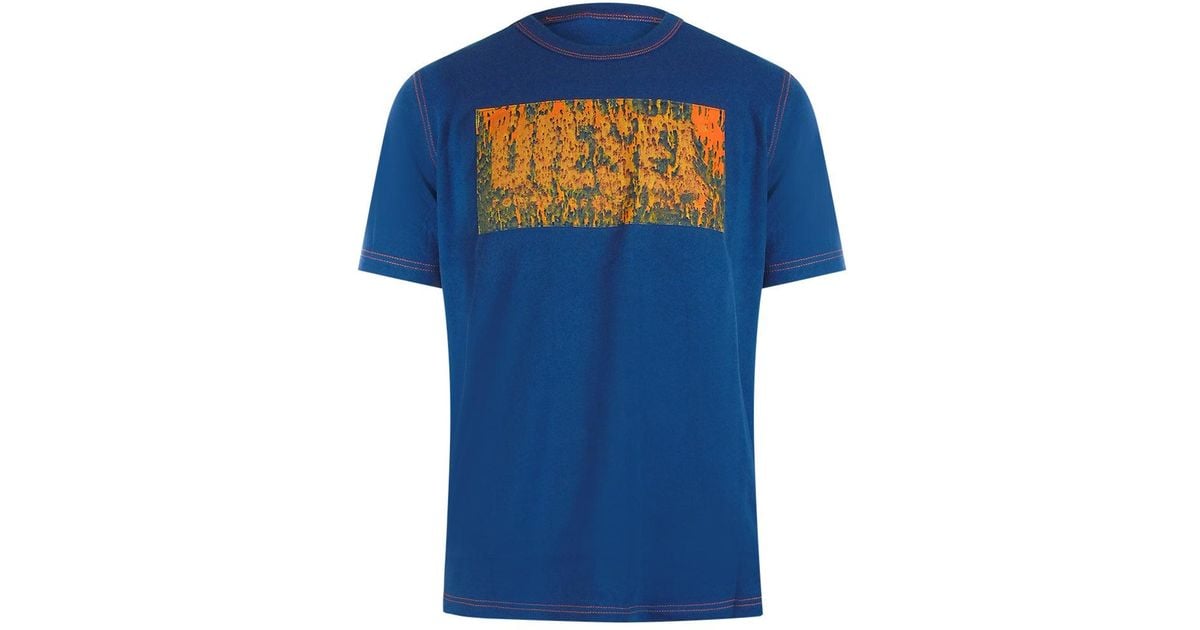 DIESEL Block Logos Ensign T-Shirt Cotton in Blue for Men | Lyst UK