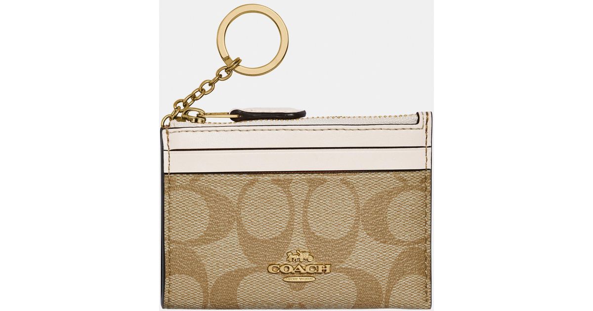COACH Signature Pvc Mini Id Skinny Purse in White | Lyst UK