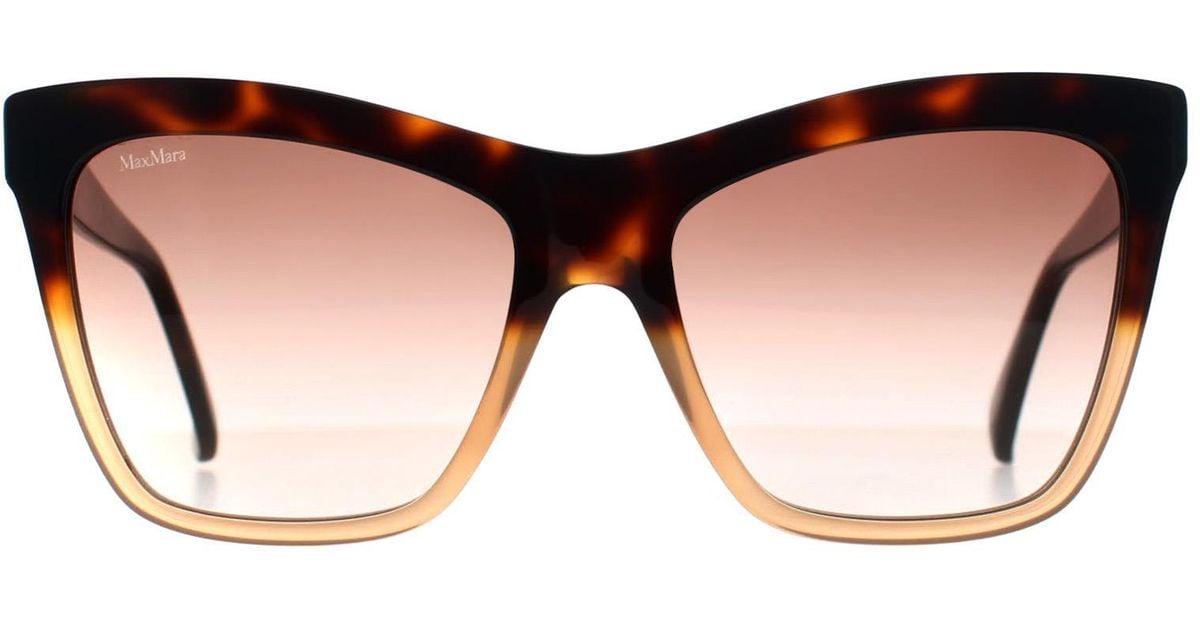Max Mara Cat Eye Havana Fade Gradient Mm0008 Logo2 in Brown | Lyst UK