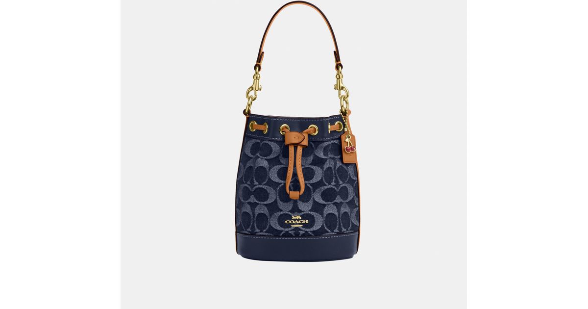 COACH Mini Bucket Bag in Blue | Lyst UK