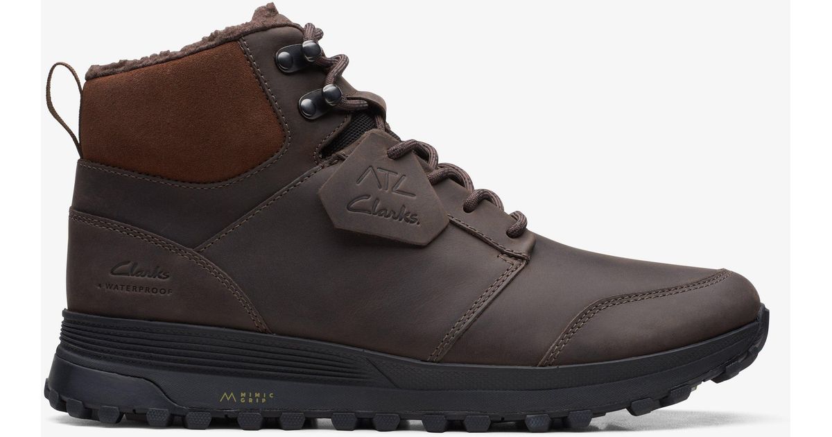 Clarks Atl Trek Up Wp Wlined Lea Shoes in Brown for Men | Lyst UK
