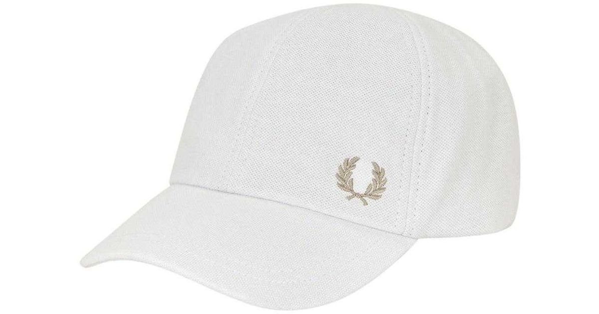 Fred Perry Classic Logo Cap (Snow) Cotton in White | Lyst UK